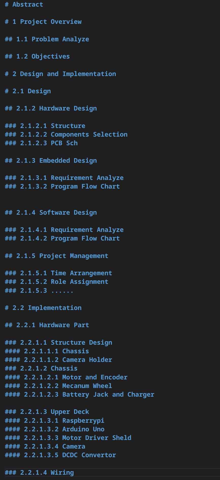Week5: Report & Bench Inspection - PIAGV